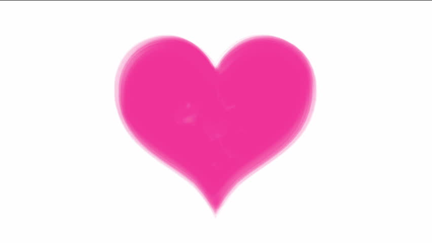 Walking Pink Heart Loop. Beautiful Heart Walking Happily. Using Alpha ...