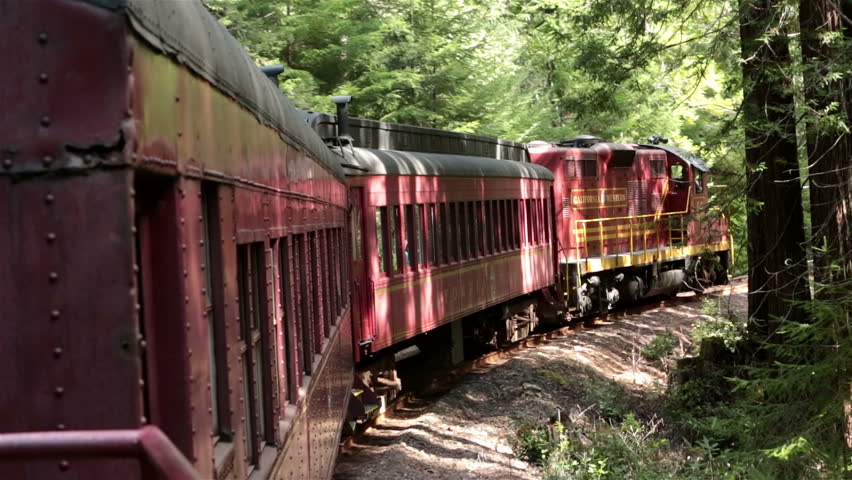 Skunk Train Crosses Trestle Bridge Northern California. Historic ...
