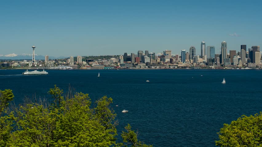 Elliot Bay and the Seattle Stock Footage Video (100% Royalty-free ...