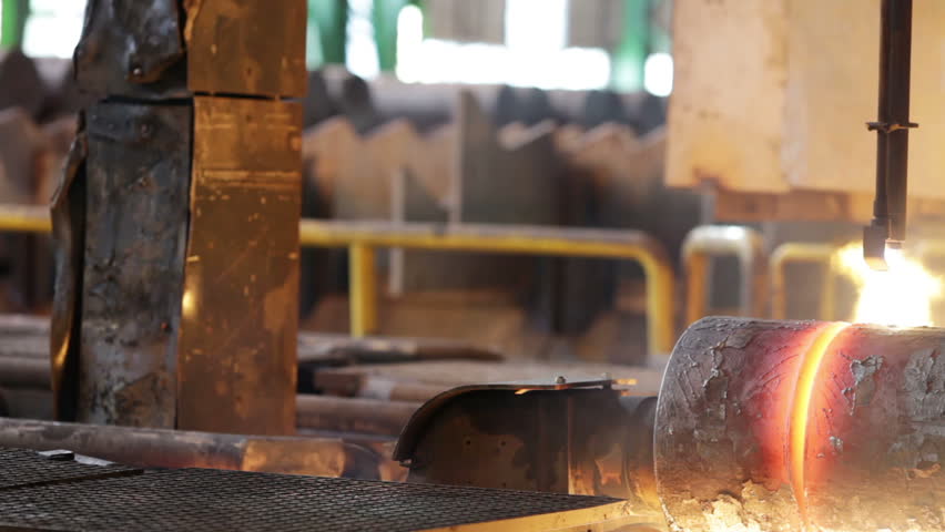 Red-hot Billet is Cut Pipe Stock Footage Video (100% Royalty-free ...