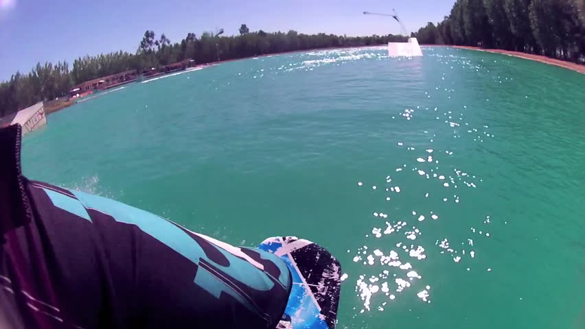 Wakeboarding Jumping Box Cool Point Stock Footage Video (100% Royalty ...