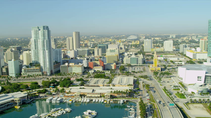 Aerial Waterfront View Bayside Marketplace And Marina Miami City Hotels ...