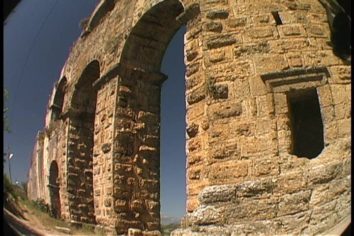 Ancient Roman Aqueduct At Elbow Point (where Water Is Sent Through A ...