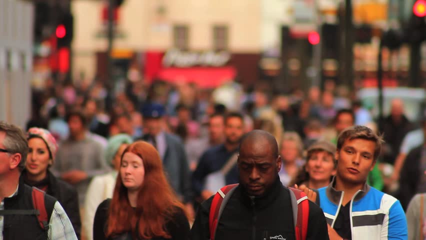 LONDON - OCTOBER 10, 2011: People On Bridge During The Rush Hour Stock ...