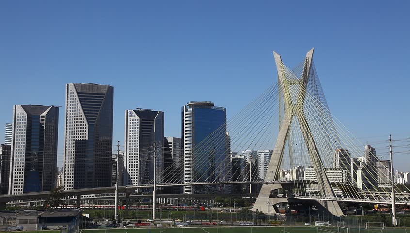 Ponte Estaiada Bridge Built Over Stock Footage Video (100% Royalty-free ...