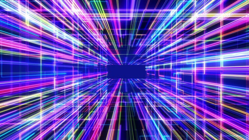 Seamless 3d Animation Of Sci-fi Fantasy Dimensional Tunnel Path Or Warp ...