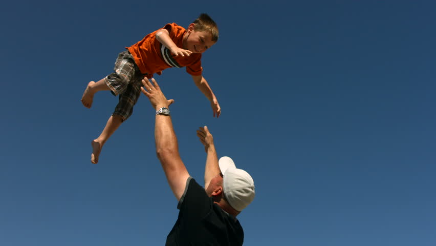 Stock video of father throwing son in air, slow | 4656845 | Shutterstock