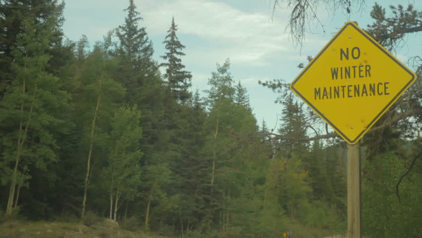 Stock video of no winter maintenance sign, remote road filmed | 4682765 ...