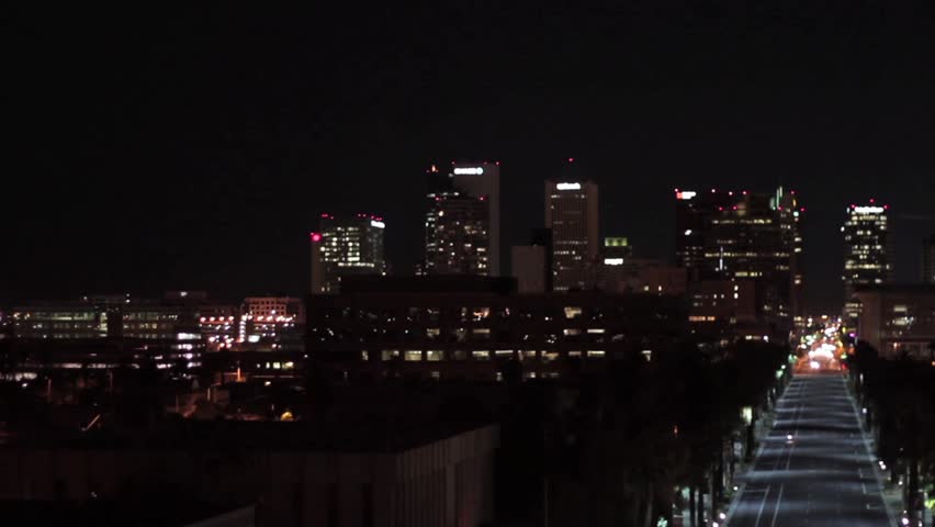Downtown Phoenix Arizona Night Time Stock Footage Video (100% Royalty ...