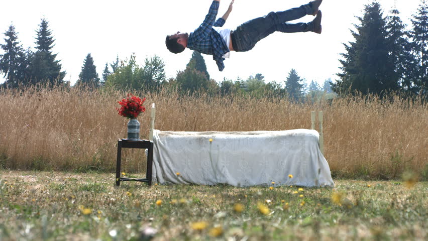 Man Falling Onto Bed in Stock Footage Video (100% Royalty-free) 4746185 ...