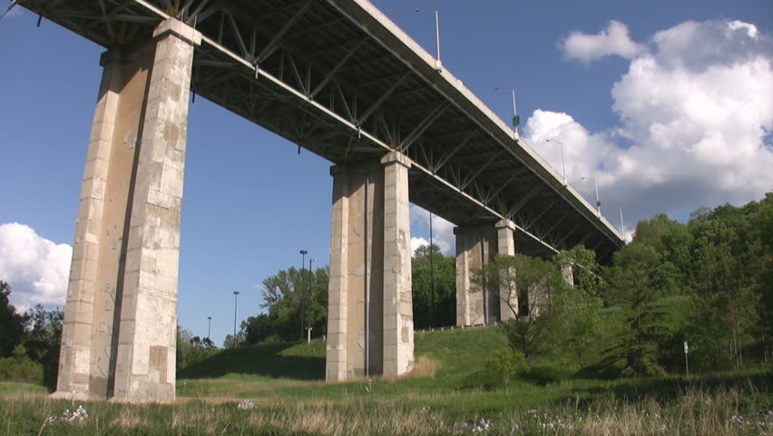 Summer Bridge. Timelapse. Leaside Bridge Stock Footage Video (100% ...