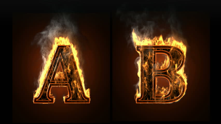 Fiery Letter B Burning In Loop With Particles Stock Footage Video ...