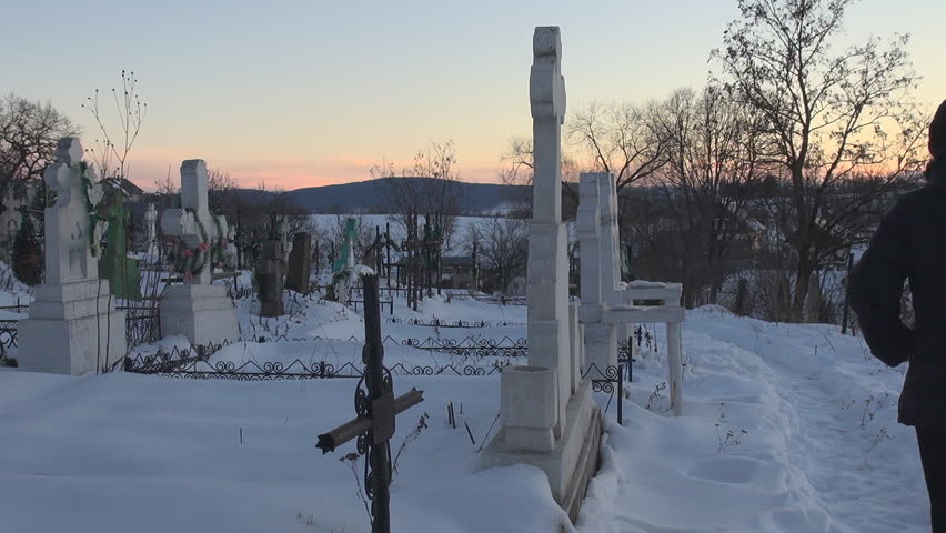 Young Woman Walk in Cemetery Stock Footage Video (100% Royalty-free ...