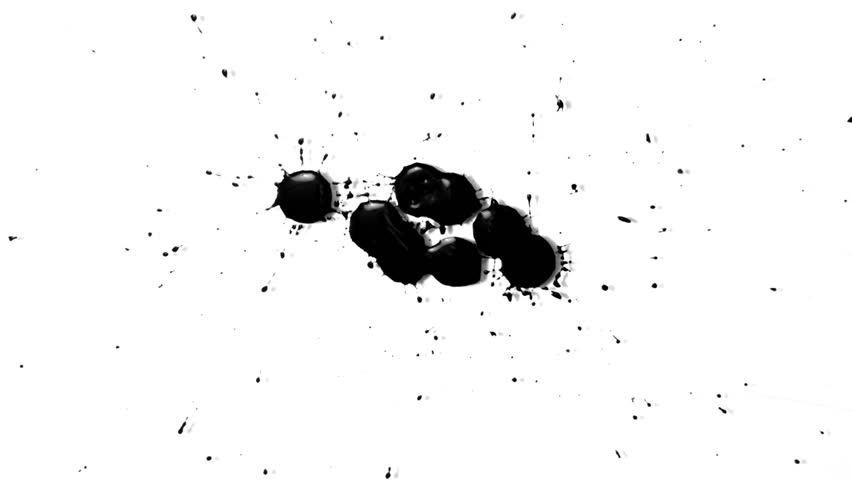 Black Drops Black Ink Dropped On White Plane, Isolated Black Ink ...