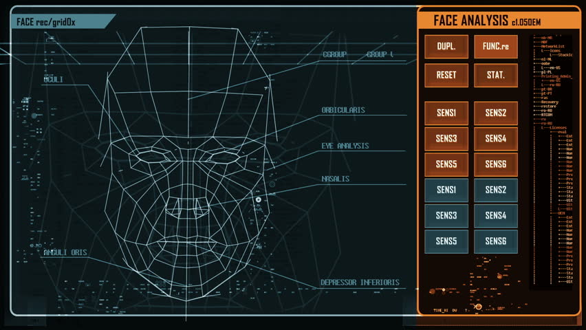 Face Scanning Computer Interface Stock Footage Video (100% Royalty-free ...