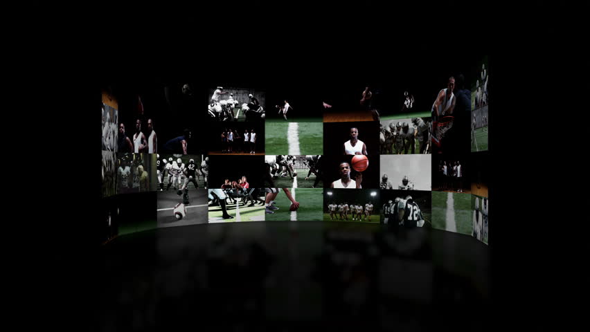 Stock video of sports video wall on black - | 4977245 | Shutterstock