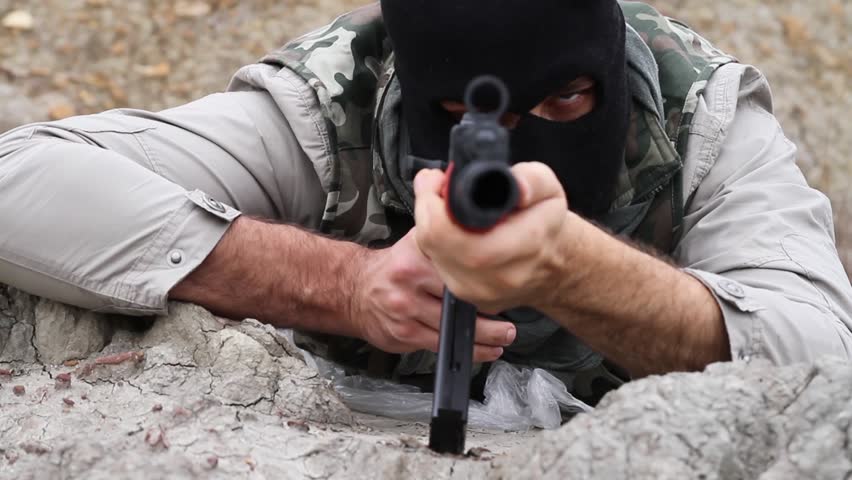 Masked Armed Angry Anarchist Terrorist Stock Footage Video (100% ...