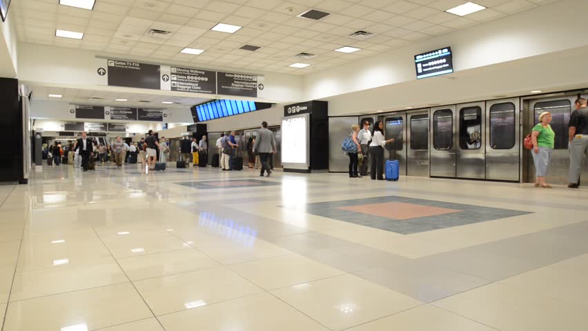 Stock Video Clip of ATLANTA - SEPTEMBER 4: Passengers wait for ...