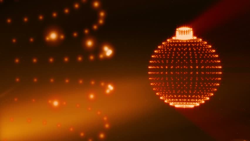 Snow Scene With Glowing Baubles On A Christmas Tree - Animated Abstract ...