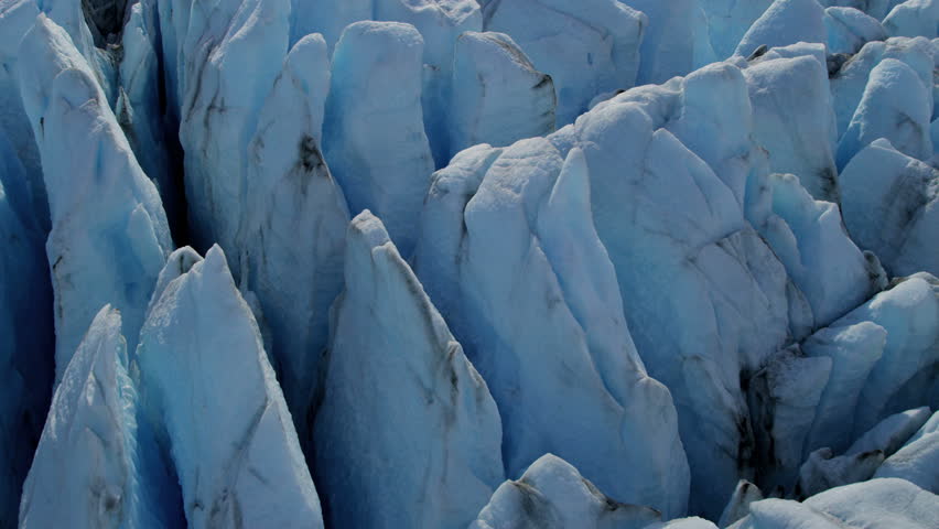Aerial View Deep Crevasses Ice Blue Glacier, Arctic Region, USA ...