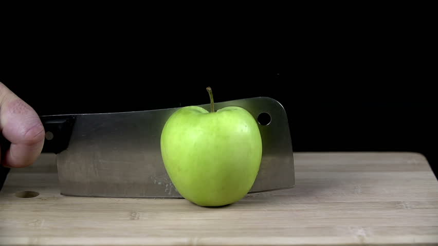 Green Apple Chopped up in Stock Footage Video (100% Royalty-free ...