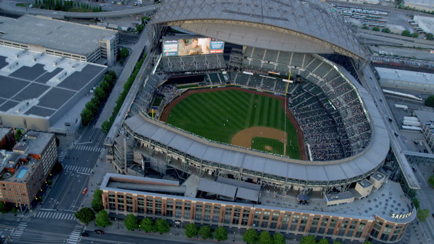 Stock video of seattle - july 2013: aerial dusk | 5300555 | Shutterstock