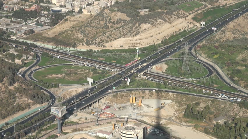 TEHRAN, IRAN - 18 OCTOBER 2013: Major Intersection, Highways, Factories ...