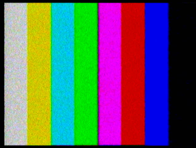 A Color Bar Test Screen Distorted With Noise And Static And ...