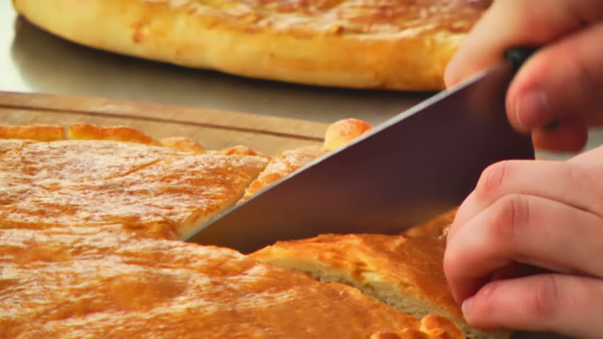 Chef Knife Cuts Pastries On Stock Footage Video (100% Royalty-free ...