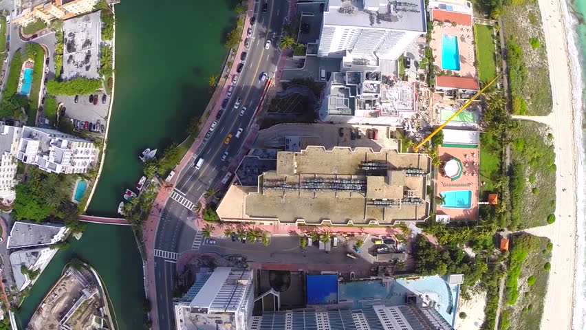 Aerial View of Miami Beach Stock Footage Video (100% Royalty-free ...