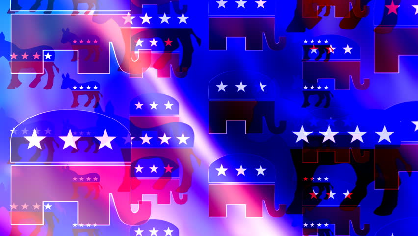 Looping Republican Party Symbol Crest Over Republican American Flag ...