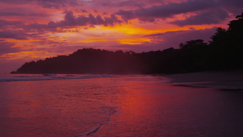 Stock video of beautiful sunset at beach, costa rica. | 5603735 ...