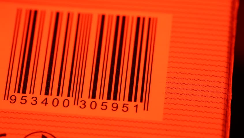 Red Bar Code On White Background Falling Apart And To The Ground 库存影片视频 ...