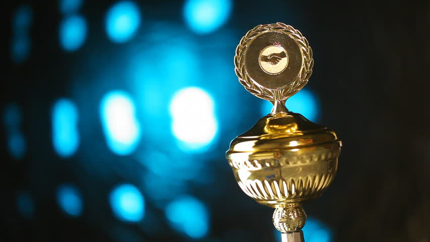 Super Prize Trophy With Money, Festive Background Stock Footage Video ...