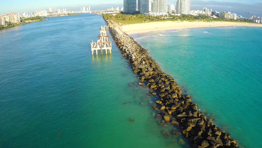 Aerial Miami Beach With Blue Water 4k Stock Footage Video 10129604 ...