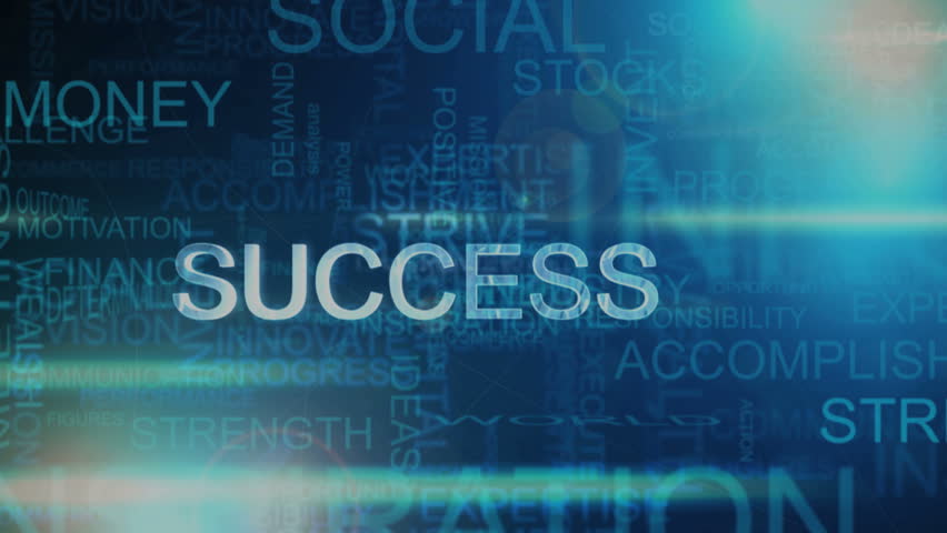 CG Montage Of Blue Motion Graphic Text Background With Business Success ...