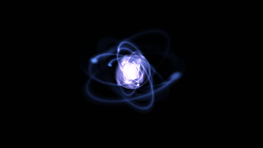 NTSC - Motion 623: Electrons Encircle An Atom Nucleus (Loop). Stock ...