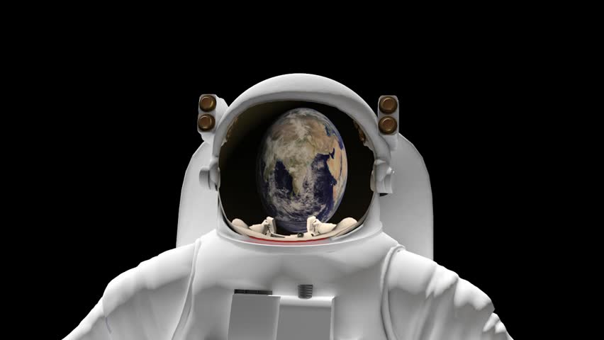 วิดีโอสต็อกของ 3d astronaut in space. camera slowly | 6066815 ...