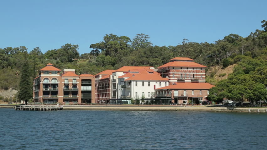 Panning Aerial Footage At Sunset Of The Old Swan Brewery Building In ...