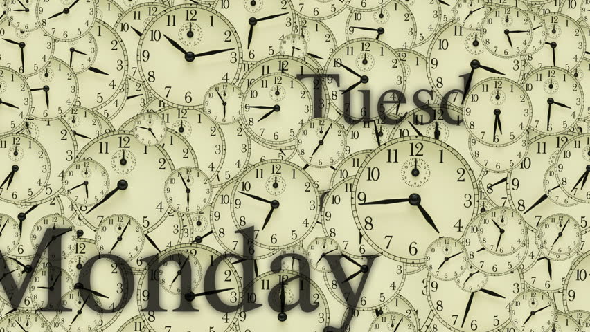 Many Clocks With Different Times And Names Of Month, Perspective, Loop ...