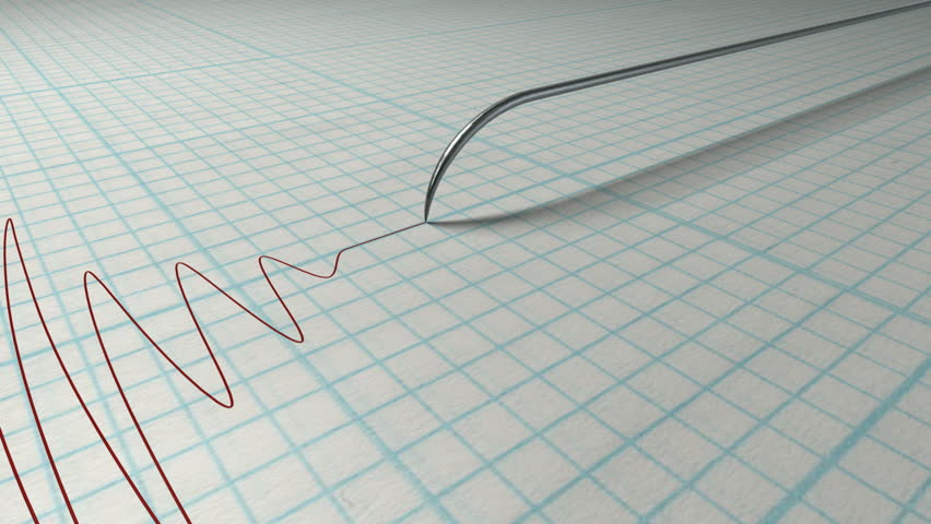 A Direct Top View Closeup Pan Of A Polygraph Lie Detector Test Needle ...