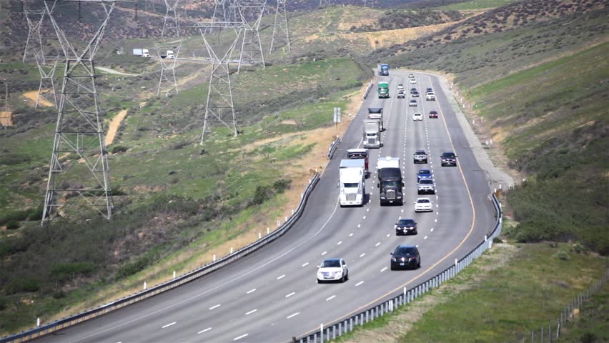 Stock video of traffic flows down the grapevine in | 6610895 | Shutterstock