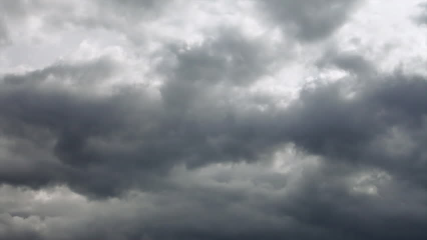Dramatic Gloomy View Of The Oncoming Low Overhead Dark Clouds Without ...