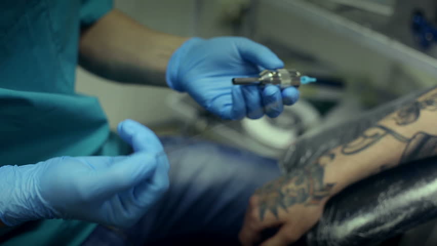 Tattoo Artist Working. Prepared to Stock Footage Video (100% Royalty ...