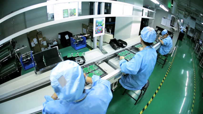China - October 2013: Chinese Workers Producing PCBs On Modern Factory ...