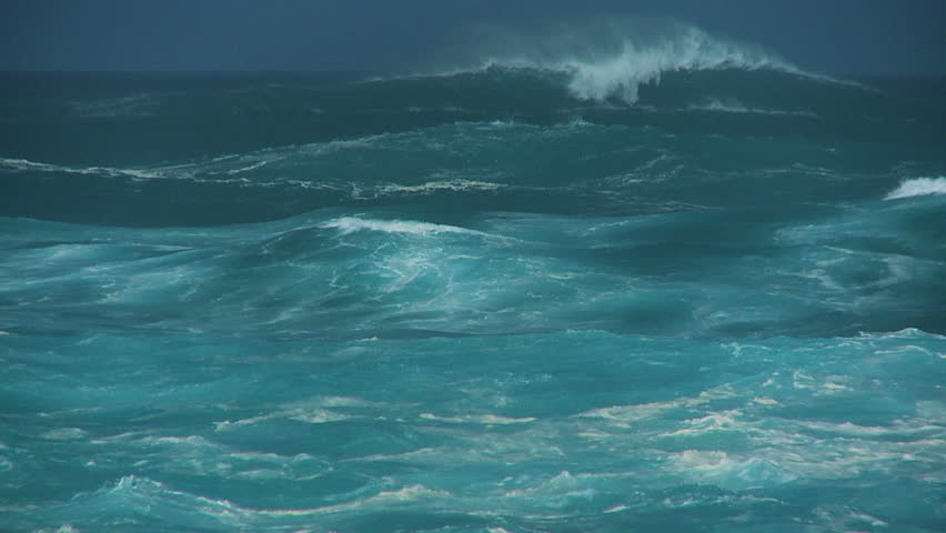 Rough Sea Loop 3D A Loop Of Big Waves In An Agitated Ocean. Camera Goes ...