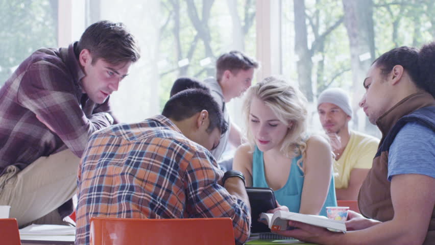 Cheerful Diverse Student Group Chatting Stock Footage Video (100% ...