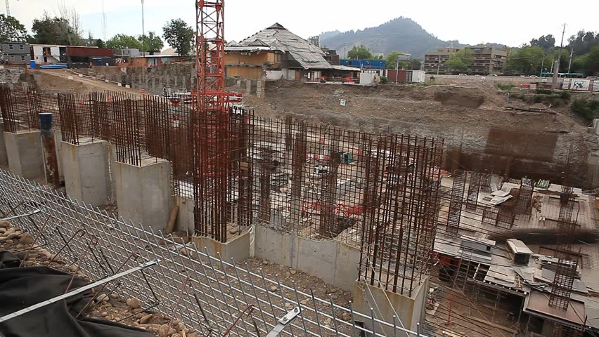 Santiago, Chile - Construction Site Stock Footage Video (100% Royalty ...