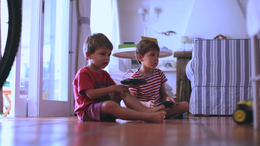 Kids Playing With Toys. 4-6 Year Old Boy Playing With Remote Control ...