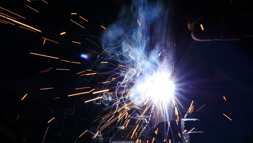 Bright Welding Sparks Closeup Slow Stock Footage Video (100% Royalty ...